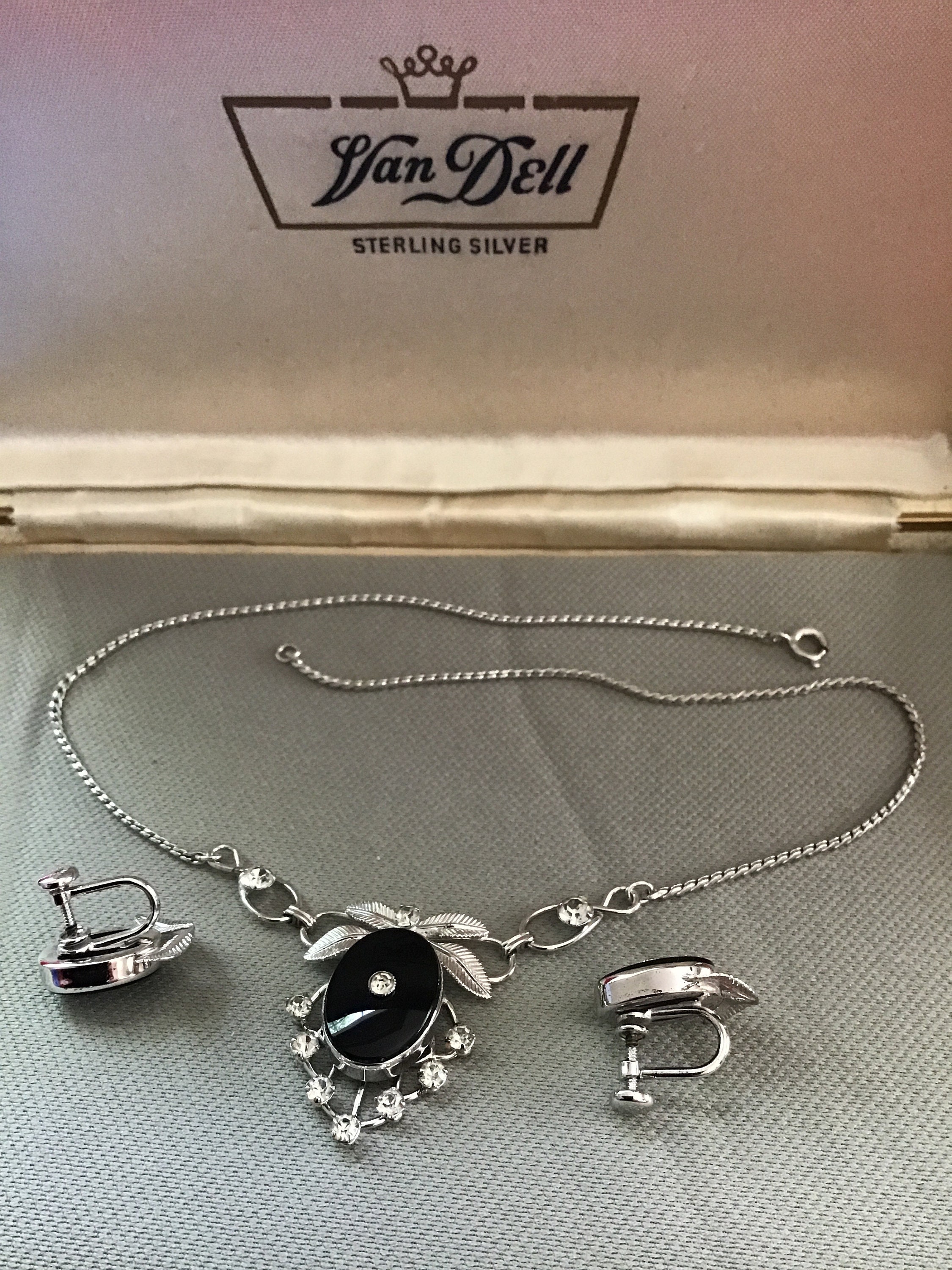 Vintage Van Dell Sterling Silver Necklace and Earring Set - Etsy