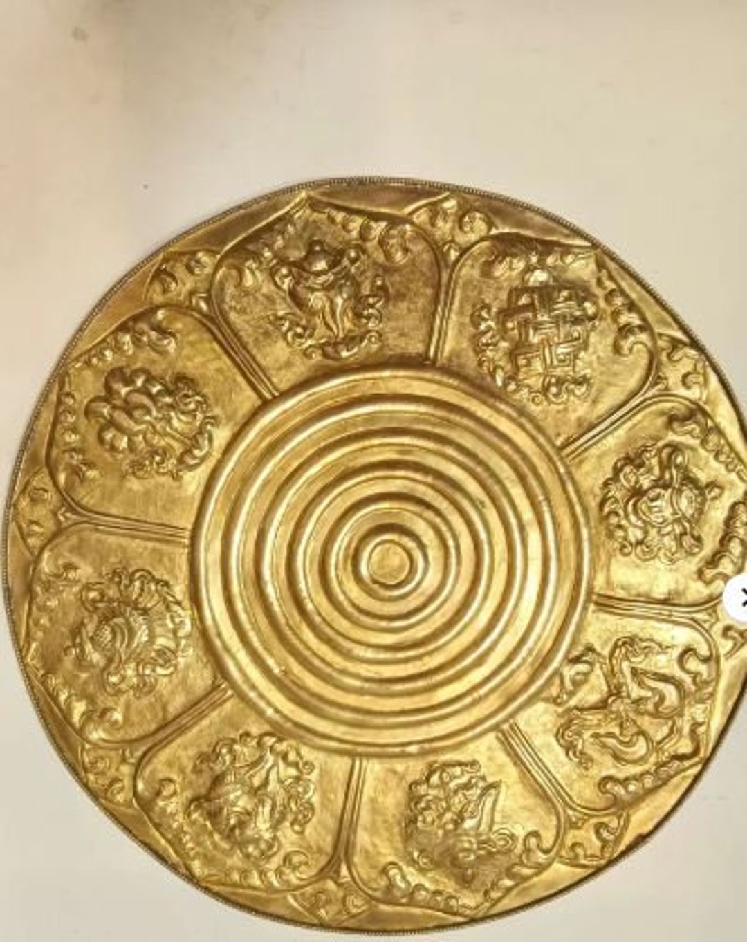 Gorgeous Brass Hand Made Astamangal Pooja Thali,birthday,bhaitika ,mha ...