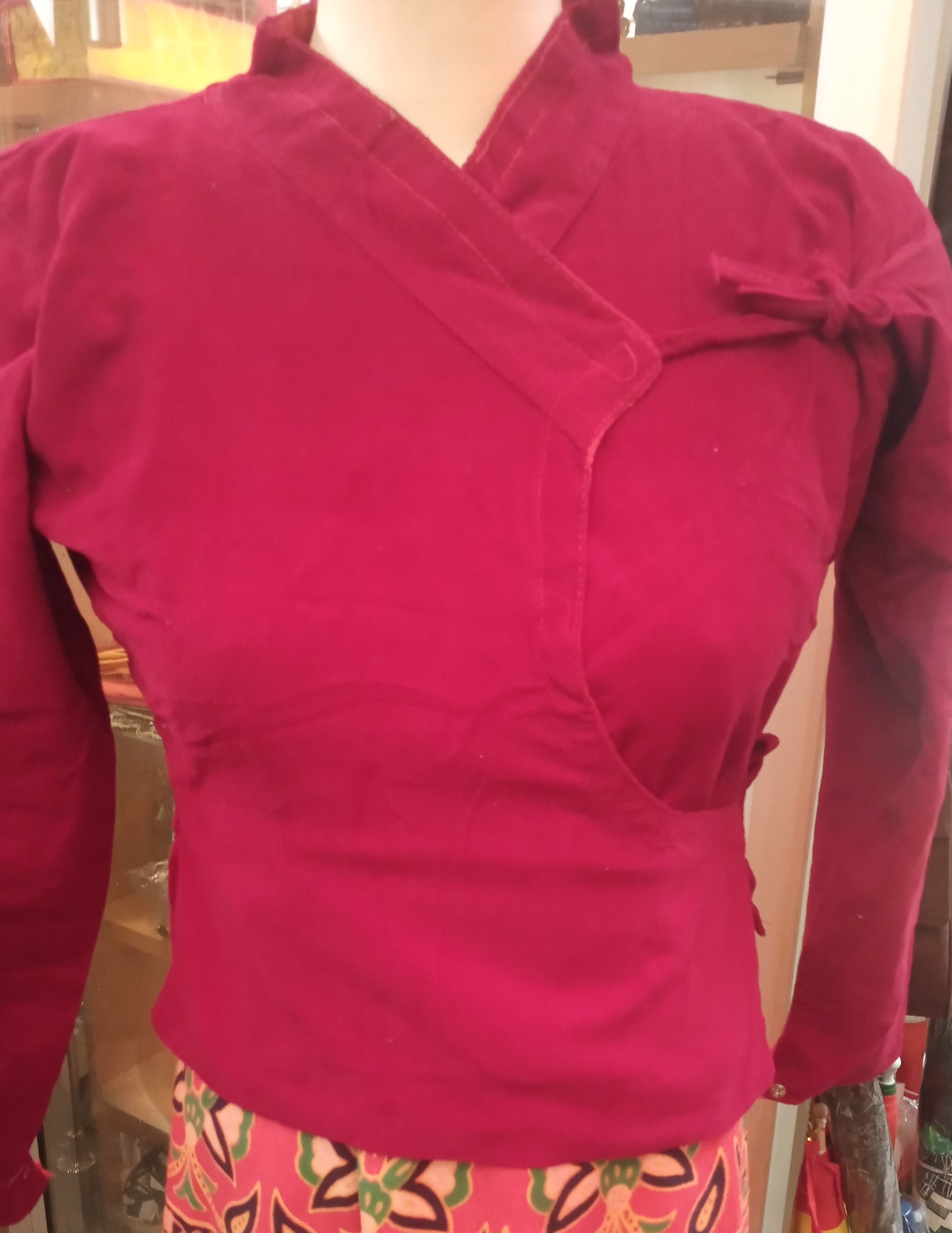 Gorgeous Traditional Nepali Women Chaubandi Cholo,blouse,chili. Nepal ...