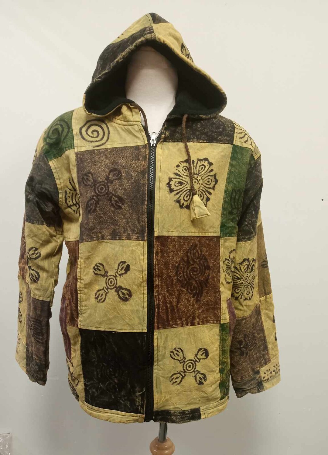 CLT 133 Himalayan Heavy Cotton Hand Printed Jackets With Hoodie With ...