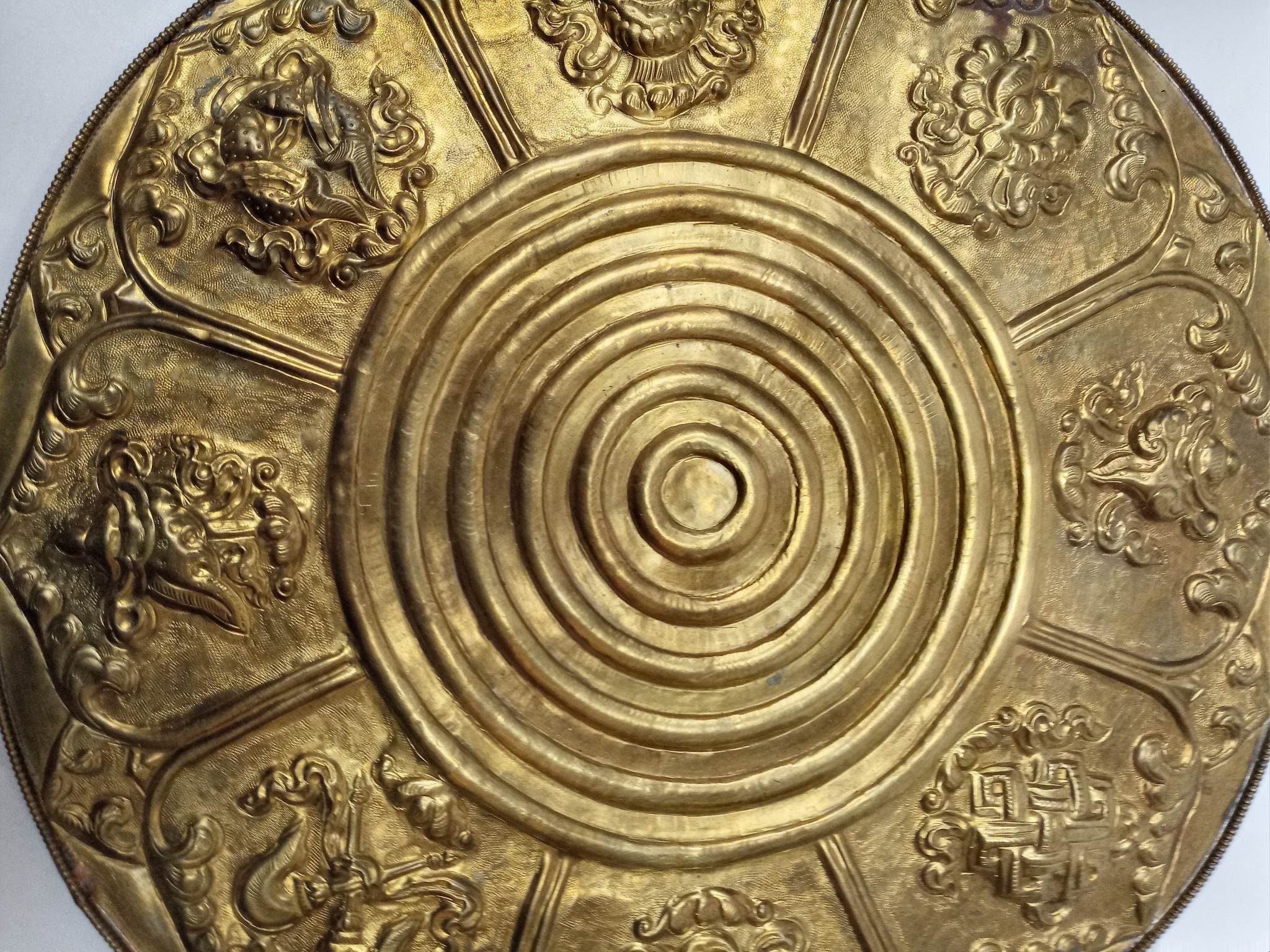 Gorgeous Brass Hand Made Astamangal Pooja Thali,birthday,bhaitika ,mha ...