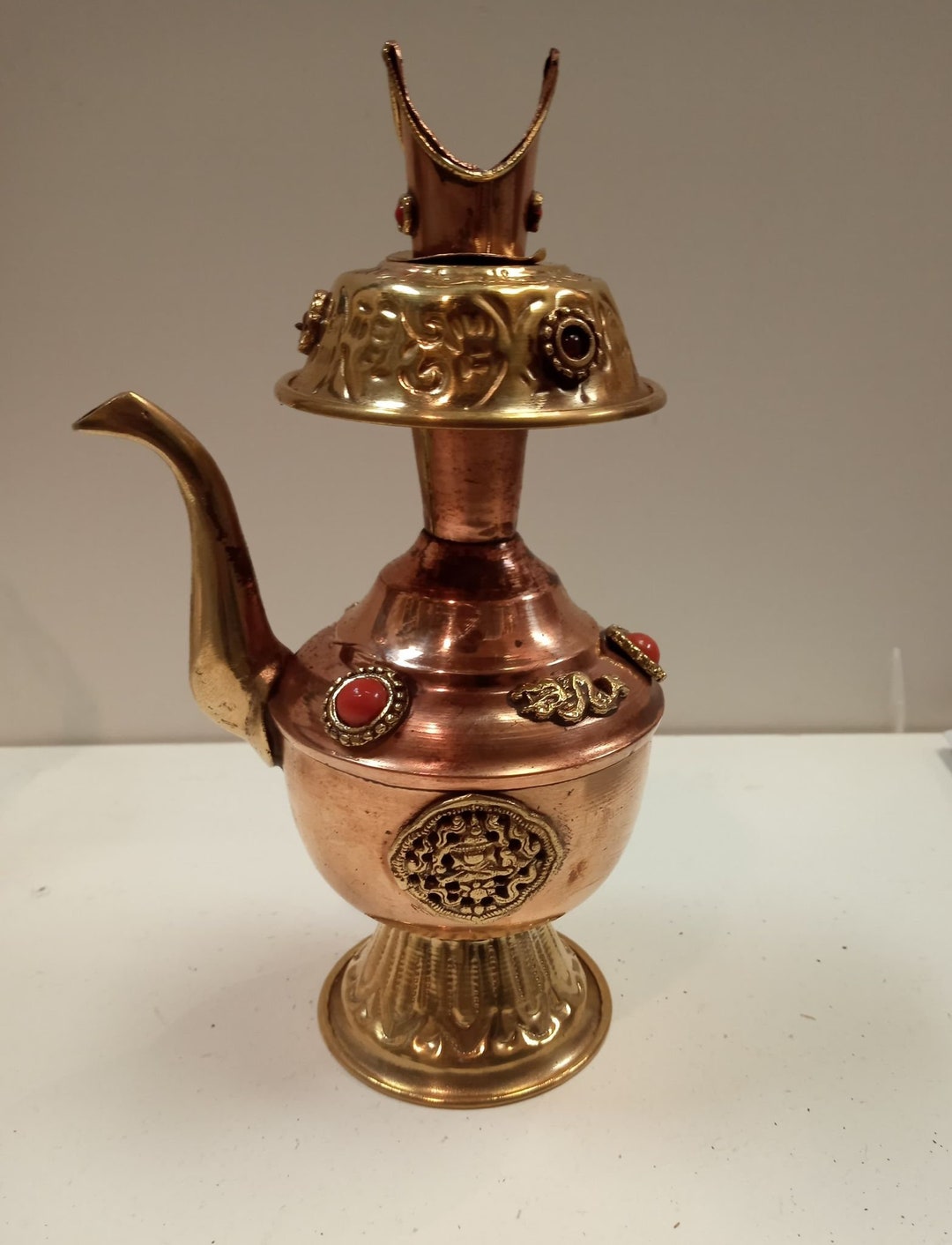 PUJ 1015 22 Cm Gorgeous Tibetan Copper Offering Bhumpa for Water ...