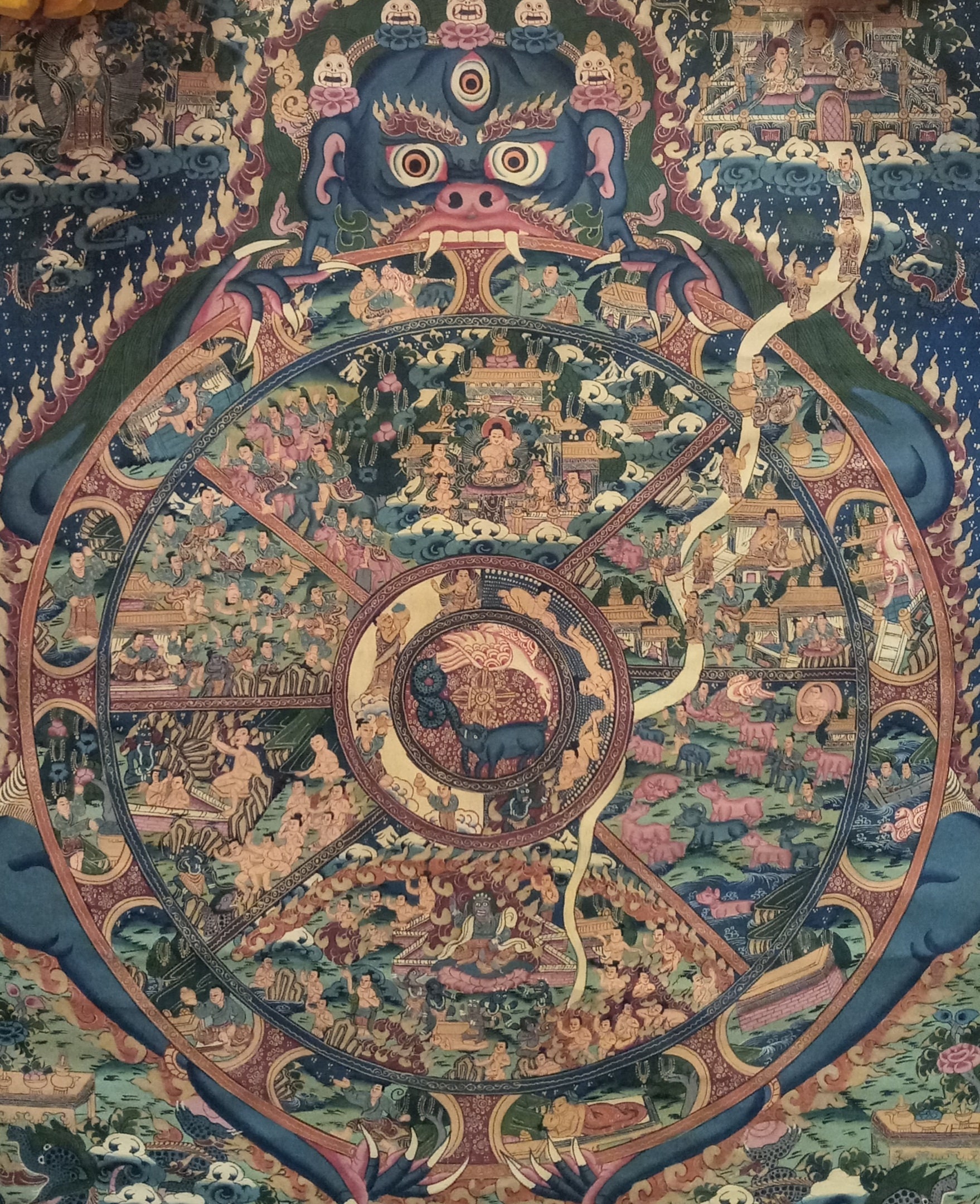 THA 261 Gorgeous Hand Painted Wheel of Life Thangka. Thanka, Nepal - Etsy