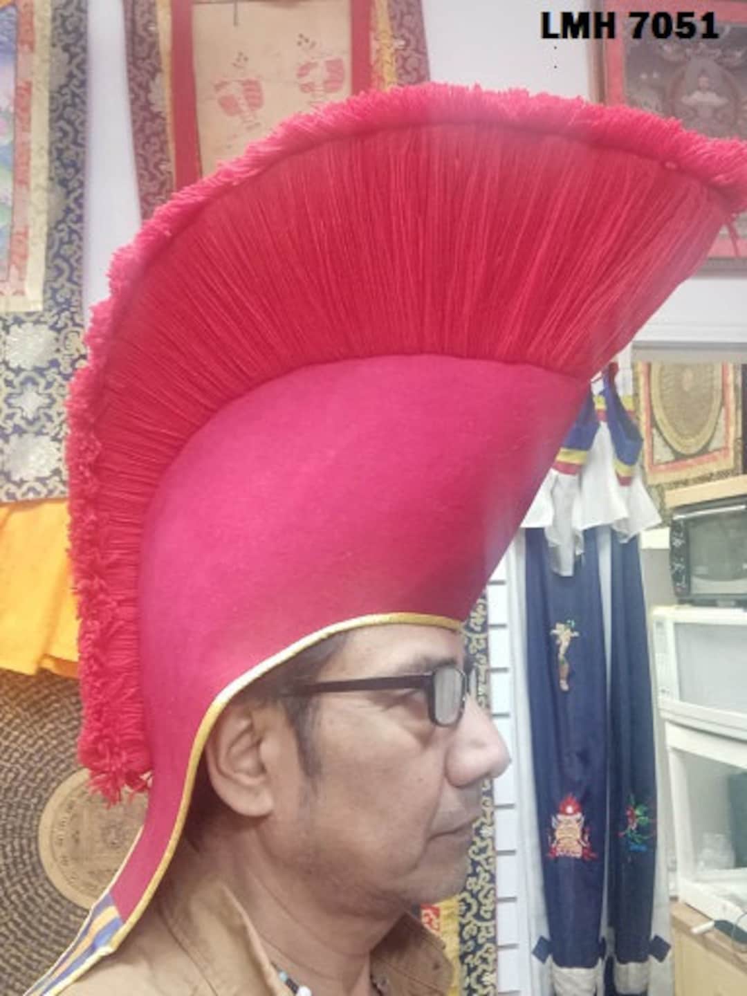 Tibetan Buddhist Lama Teacher Red Hat / Buddhist Monk Hat / Lama Hat ...