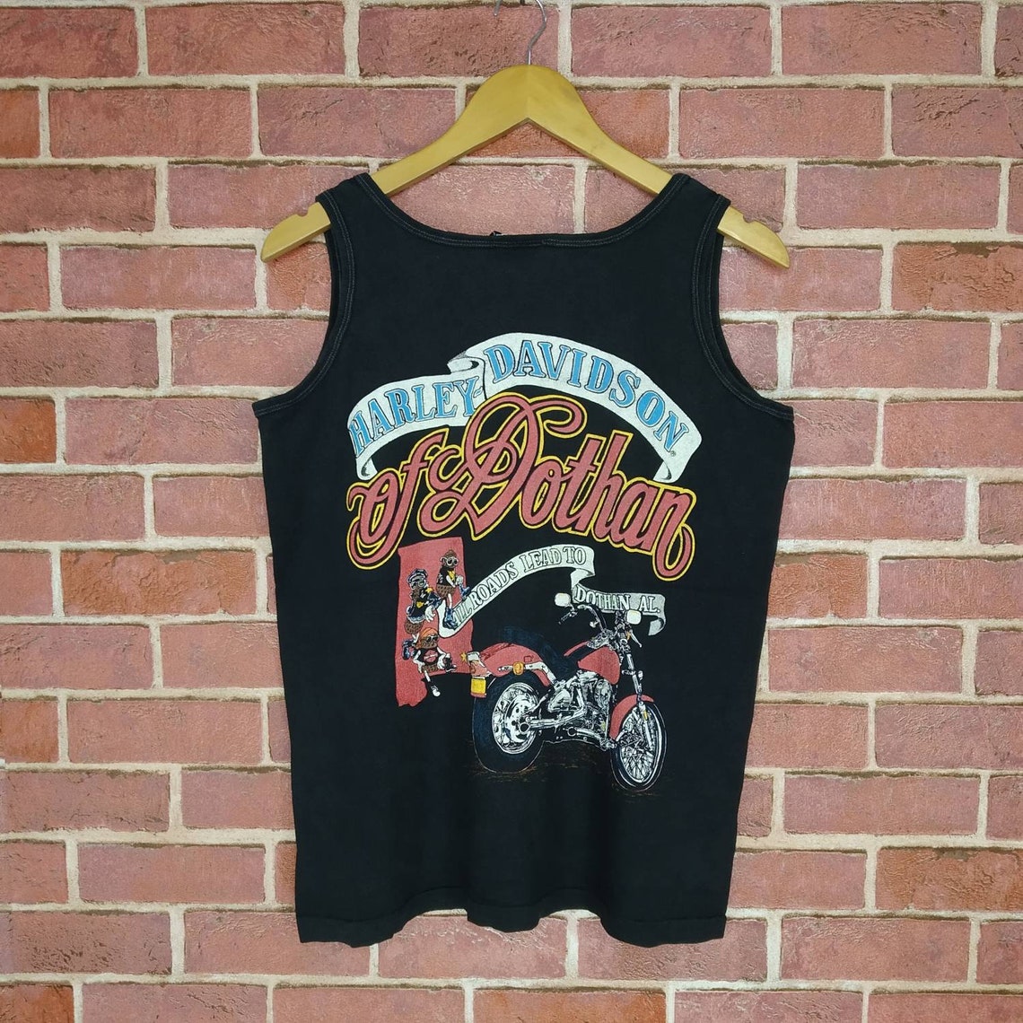 Harley Davidson Motorcycle Tank Top Back Print Style Medium Size - Etsy