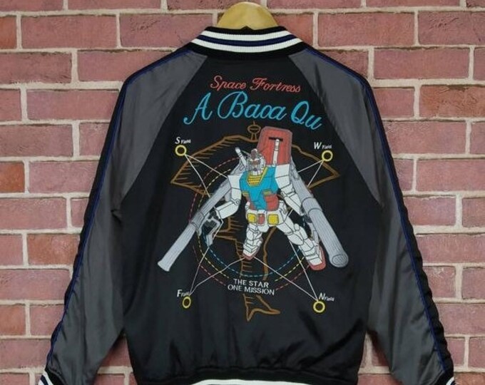 Rare Vintage Mobile Suite Gundam Reversible Jacket Sukajan Style Anime ...