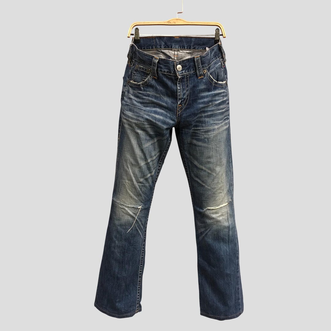 Vintage Levi’s 507 Bootcut Jeans, 100% Cotton Faded Blue Stone Washed ...