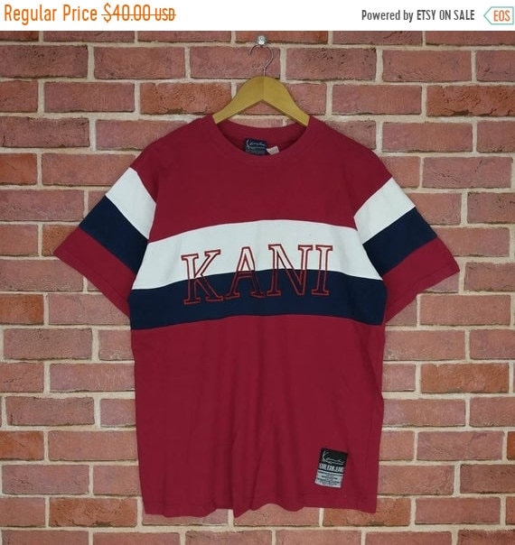 Vintage KARL KANI Sport Big Logo Colourblock T-shirt Large | Etsy