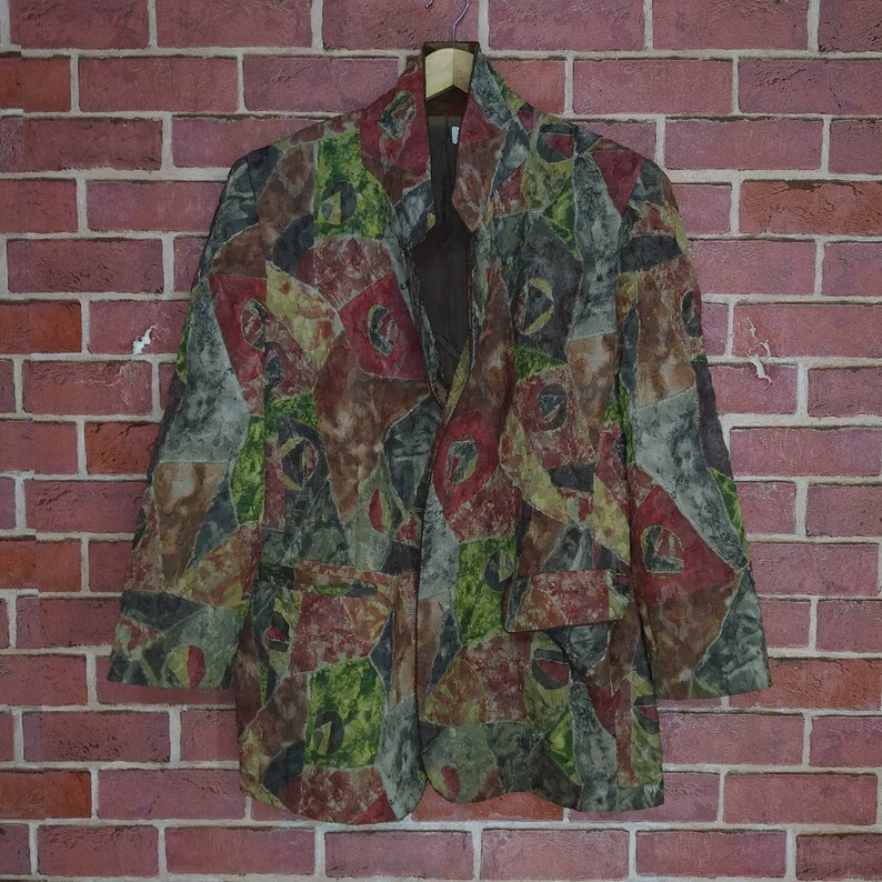 Vintage Abstract Design Colourful Coat Nice Design Size M - Etsy