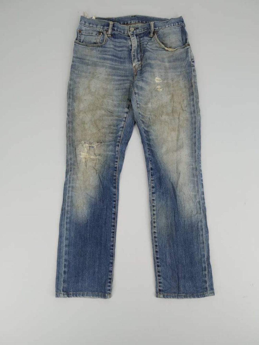 Vintage 90's Distressed Levi's 551 Dirty Denim Jeans Levi's Ripped ...