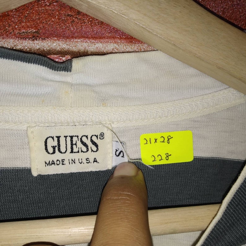 Vintage OG Guess Jeans USA Stripes Embroidery Logo Style Unisex T-shirt ...