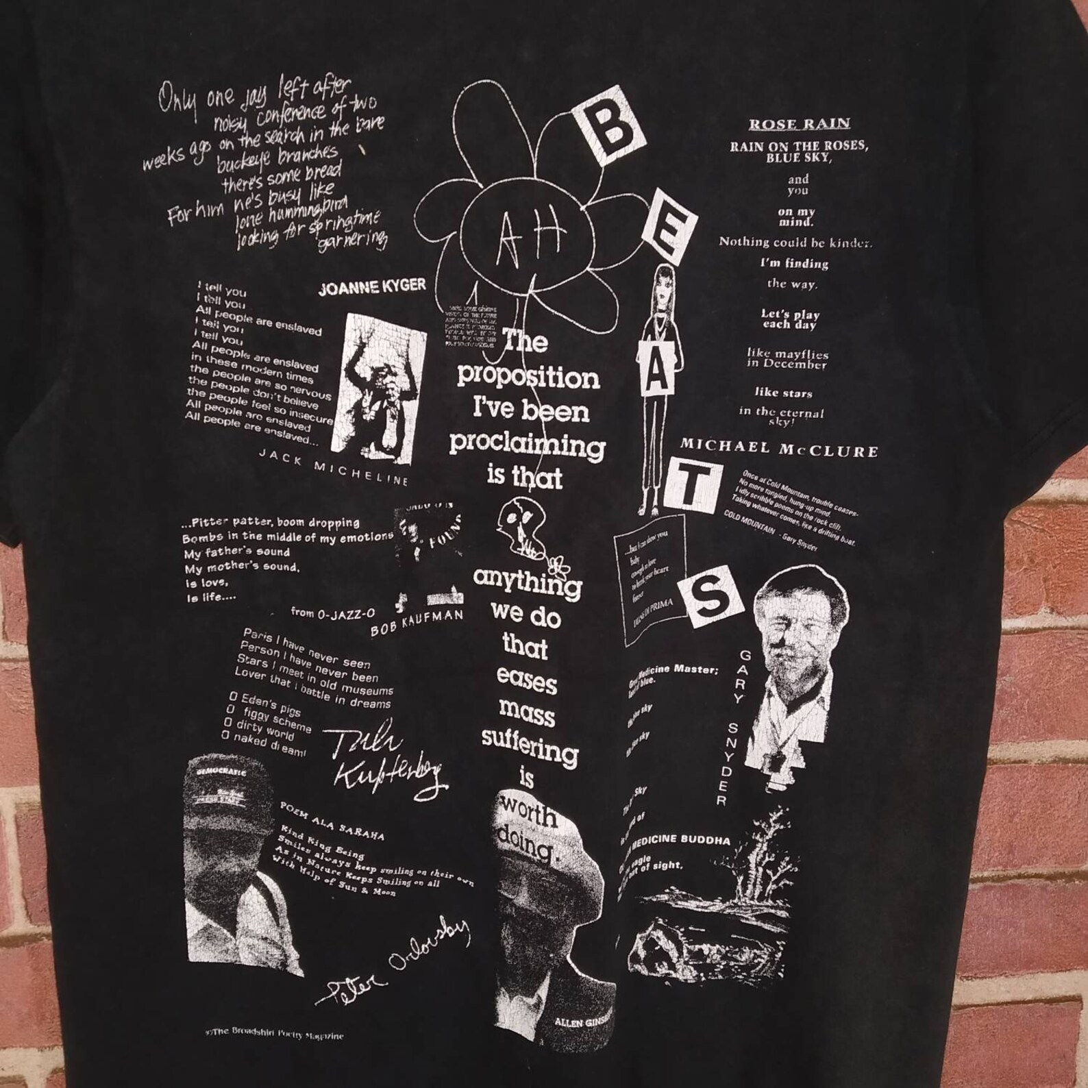 Vintage 90s the Broadshirt Poetry Magazine Artwork Design Punk Kerouac ...