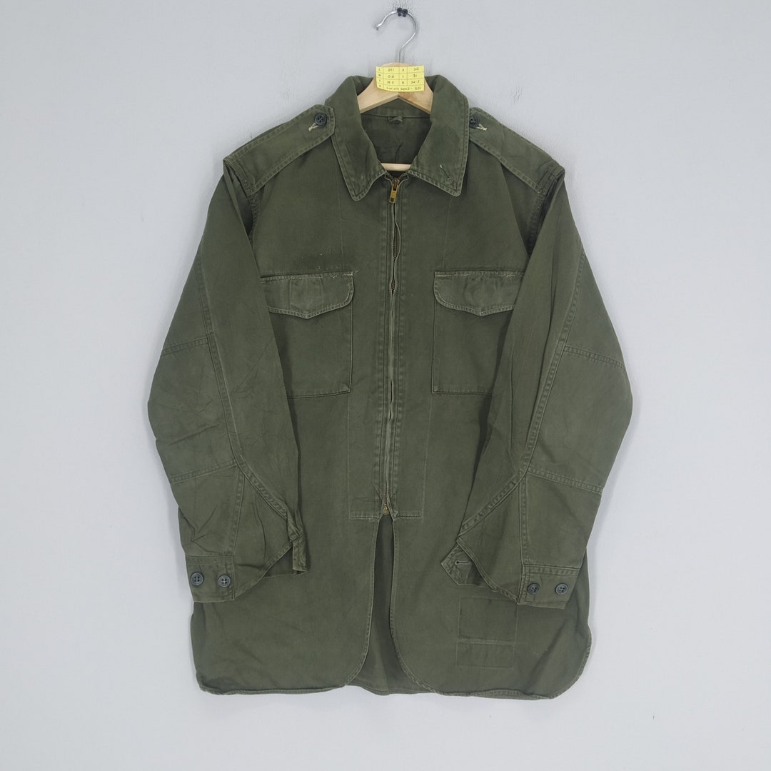 Vintage 90's M-65 Field Jacket Double Pocket Field Jacket Olive Green M-65 Worker Jacket Field ...