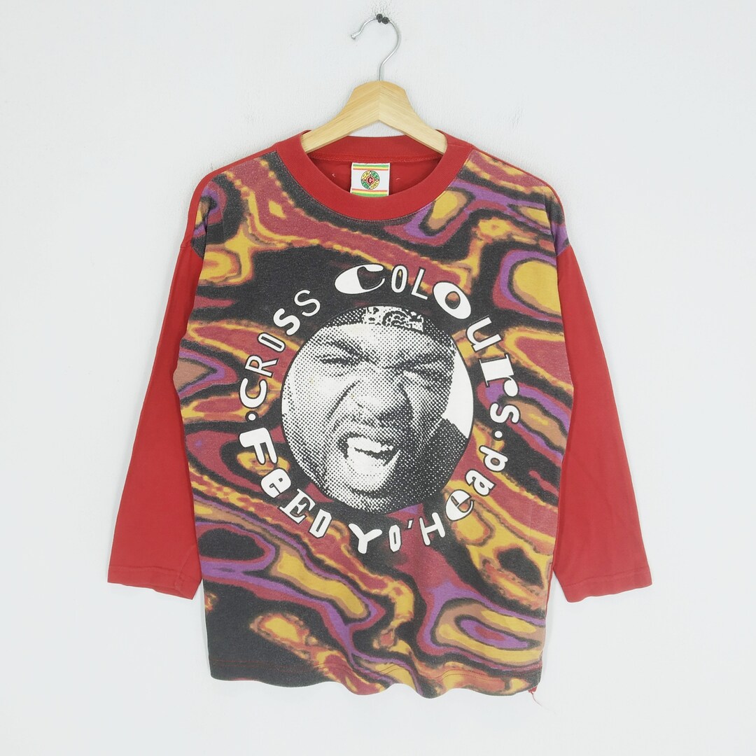 Vintage 90s Cross Colours Method Man Red Tshirt Medium Cross Colours ...