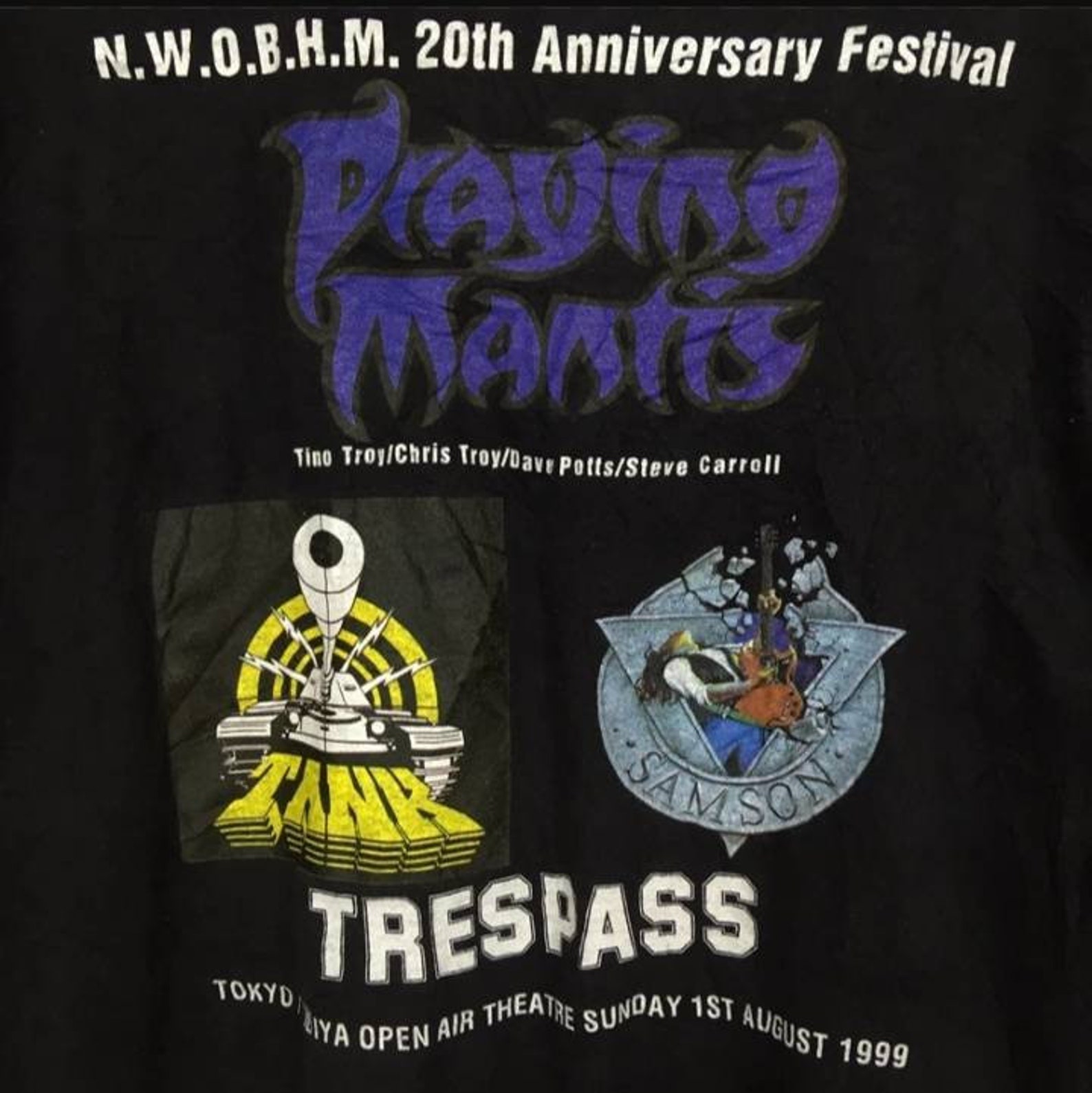 Vintage Praying Mantis Heavy Metal Band Concert Tour T-shirt Medium ...