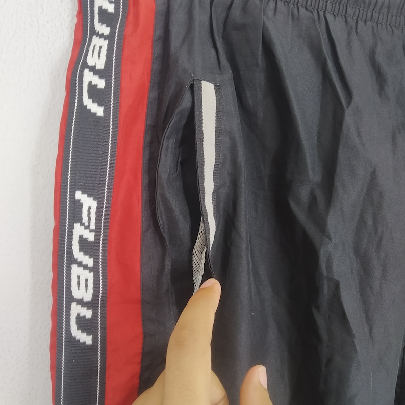 Vintage 90s Fubu Side Tape Logo Sweatpants Fubu Sport Big Logo Black Sweatpant Fubu Hip Hop ...