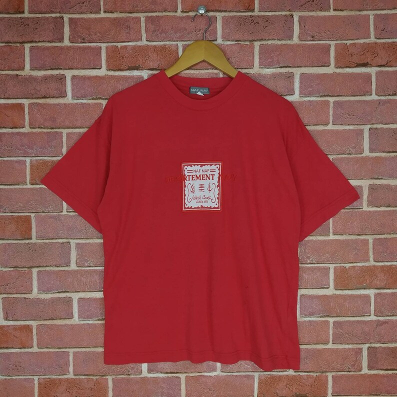 Vintage NAF NAF Embroidery Logo T-shirt Large Size - Etsy