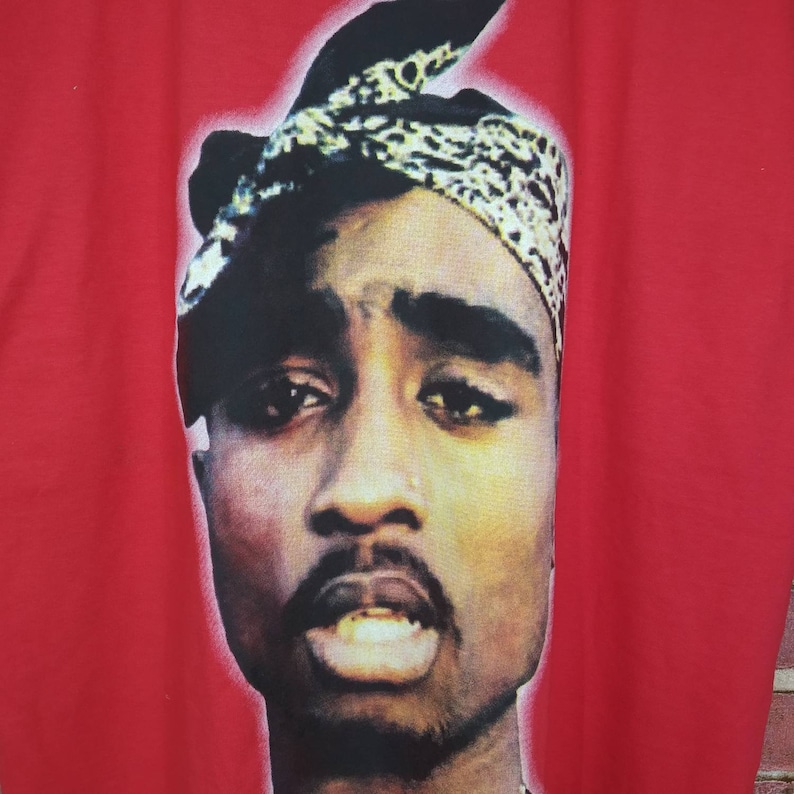 Rare Tupac Shakur American Hip Hop Rapper Big Print Promo Music T-shirt ...