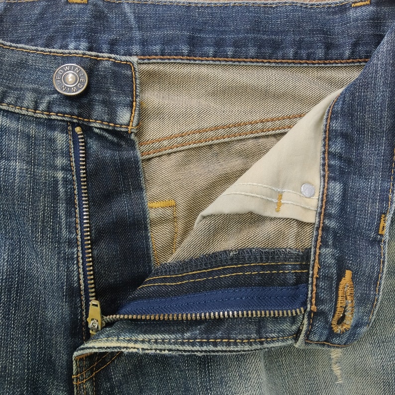Vintage Edwin Stonewash Indigo Blue Denim Jeans Edwin Distressed Jeans ...