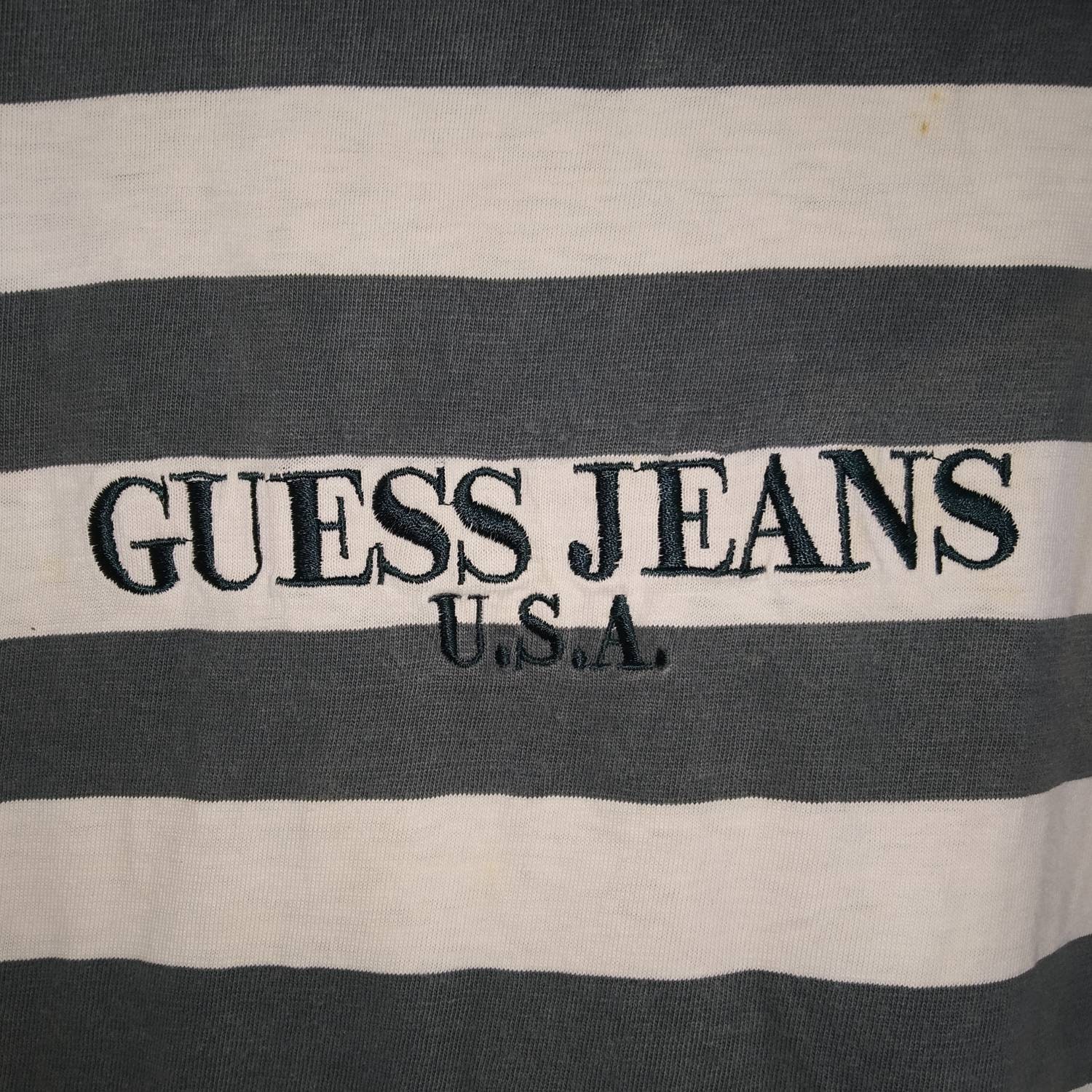 Vintage OG Guess Jeans USA Stripes Embroidery Logo Style Unisex T-shirt ...