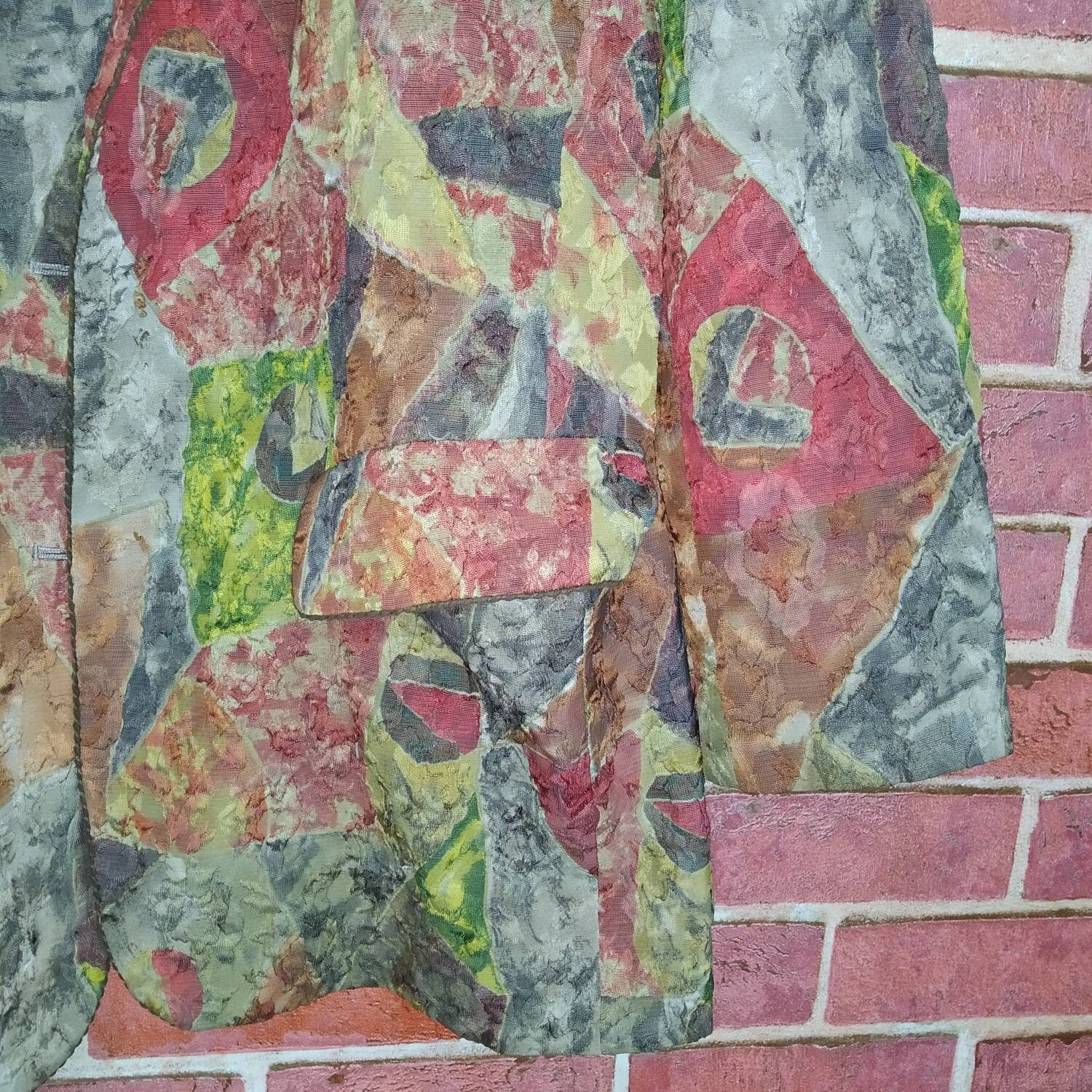 Vintage Abstract Design Colourful Coat Nice Design Size M - Etsy
