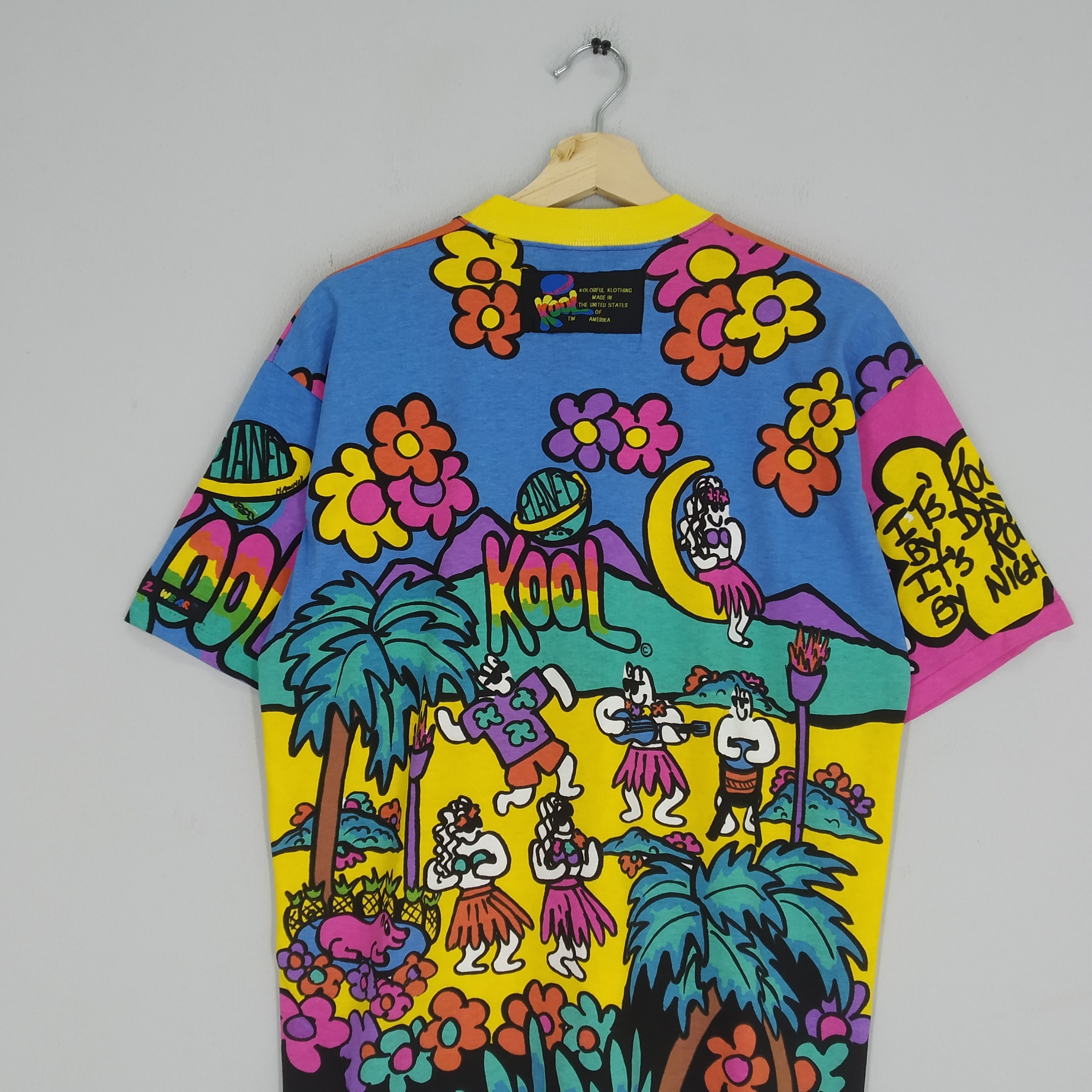 Vintage 90s Kool USA Graphic Artwork Kool Kozmik Overprinted Multicolor ...