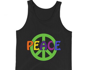 Women's Peace Sign Butterflies Tank Top 70s Retro Kindness Nature ...