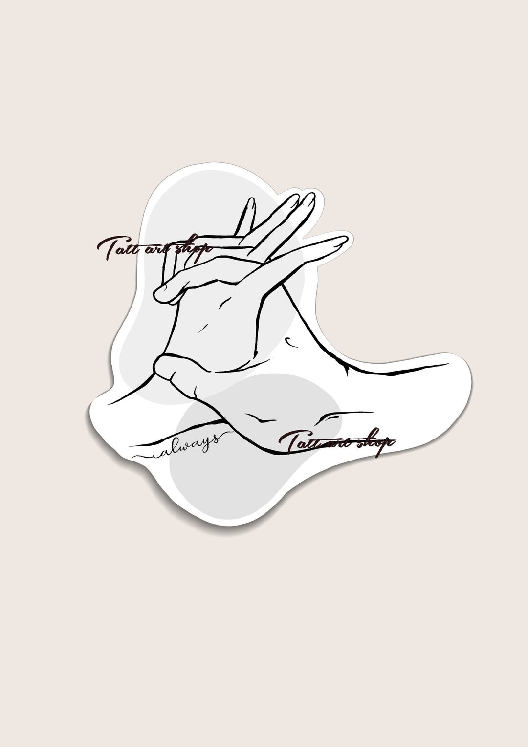 Holding Hands/ Always Line Aesthetic Sticker - Clear Sticker ...