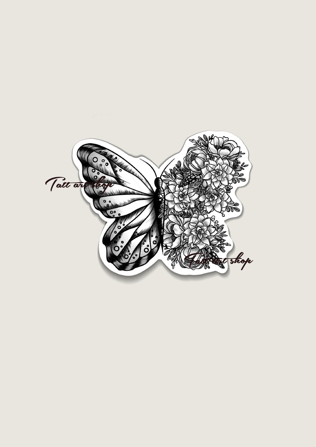 Butterfly/ Floral Line Aesthetic Sticker - Clear Sticker - Waterproof ...