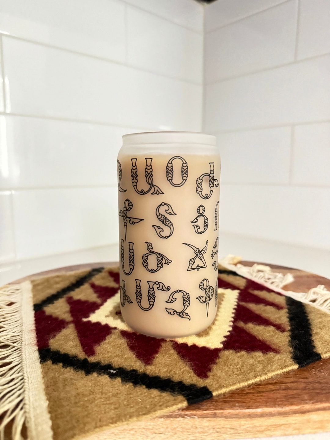 Armenian Alphabet Glass Tumbler: Aybuben Trchnagir Design, Iced Coffee ...