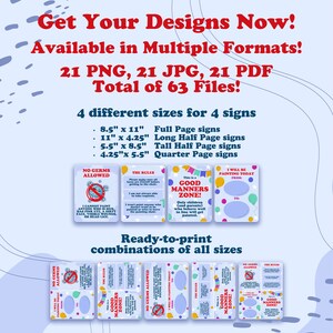 Face Painting Rules Signs: 4 Printable Information Posters (digital ...