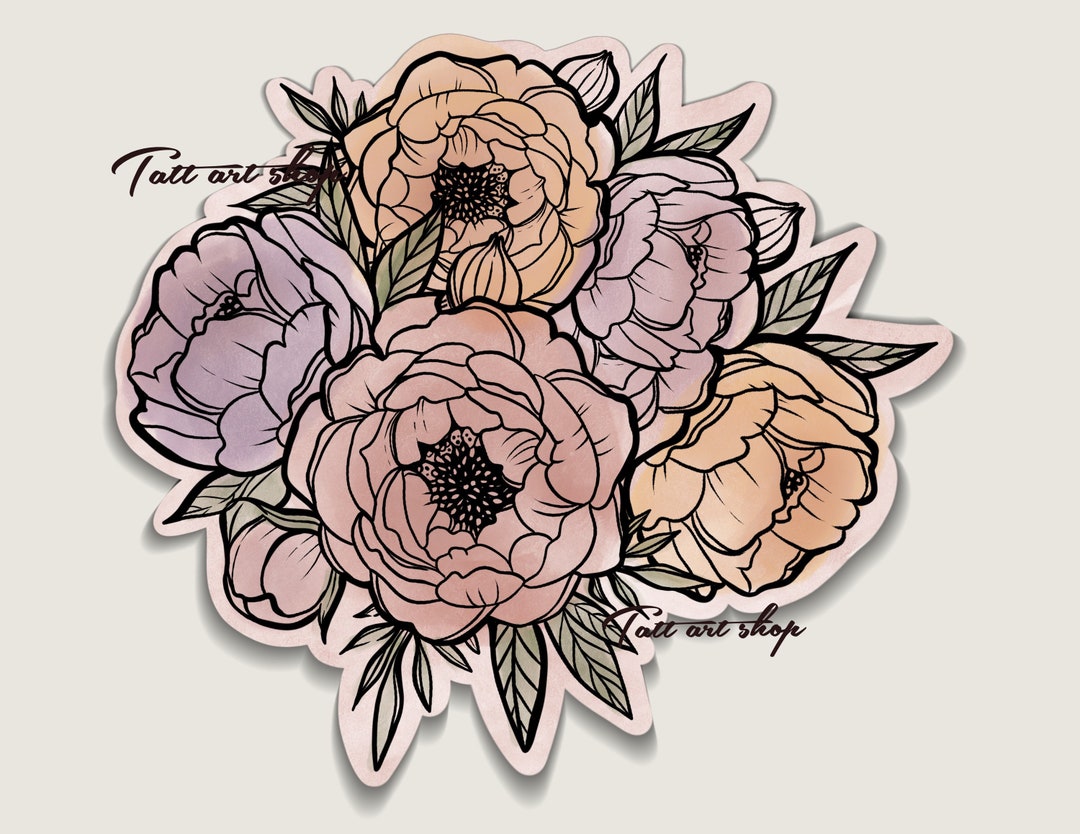 Floral/ Flower Line Aesthetic Sticker - Clear Sticker - Waterproof ...