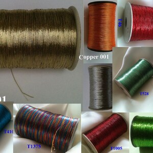 10 X Metallic Thread Yarn Spools Golden Metallic Thread Crochet Sewing ...