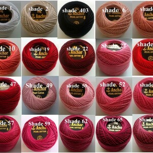 10 ANCHOR Pearl Cotton Crochet Embroidery Thread Ball Balls JP Coats ...