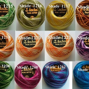 100 ANCHOR Pearl Variegated / Solid Cotton Crochet Embroidery Thread ...