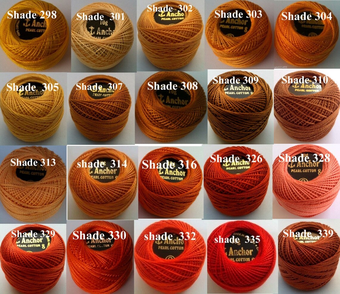 20 ANCHOR Pearl Cotton Crochet Embroidery Thread Ball Balls JP | Etsy