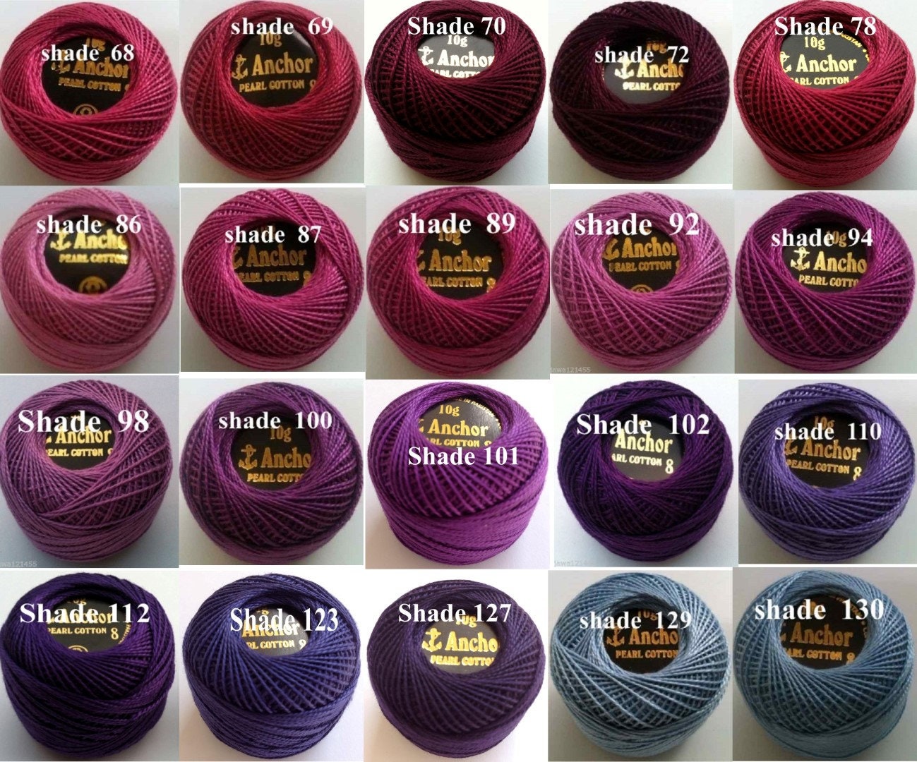 20 ANCHOR Pearl Cotton Crochet Embroidery Thread Ball Balls JP - Etsy