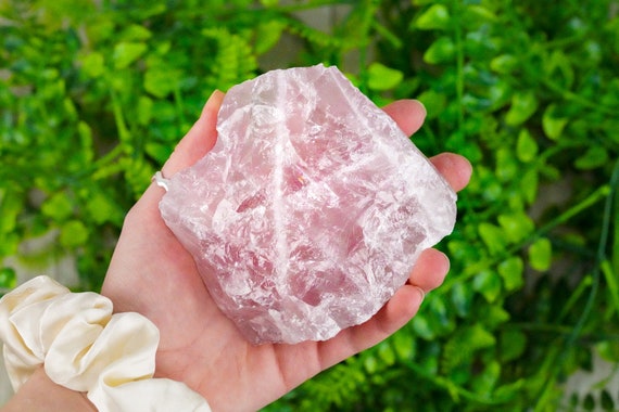 Jumbo Raw Rose Quartz Crystal - Etsy