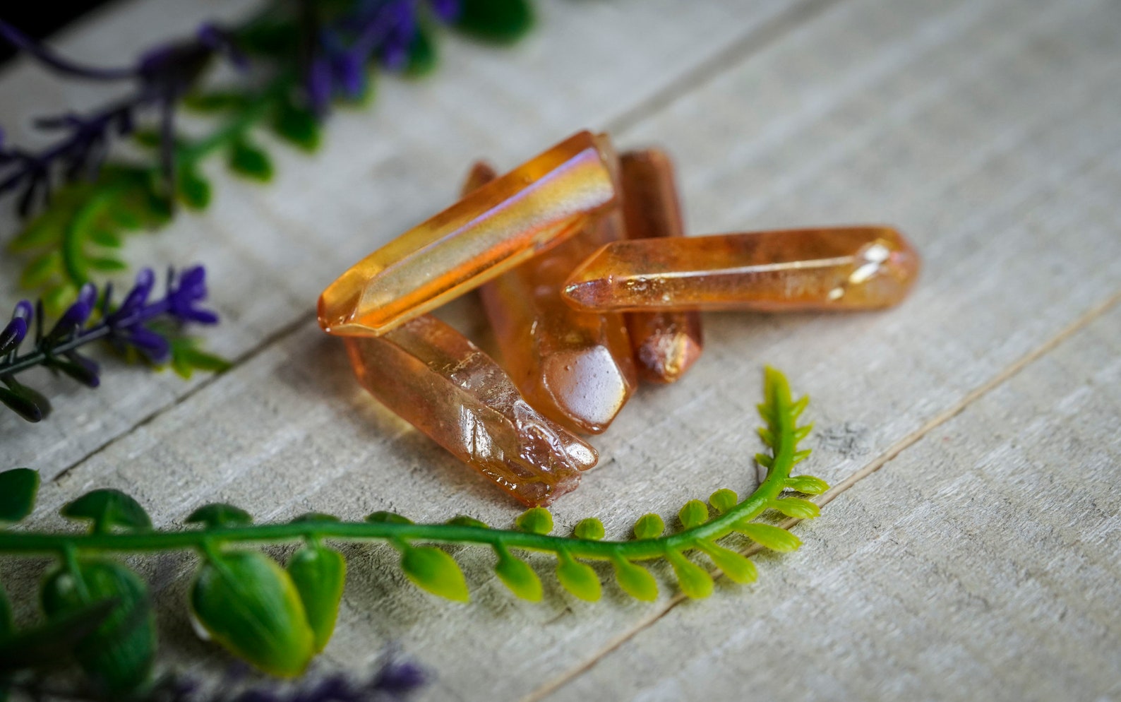 Orange Aura Quartz Crystal Point - Etsy