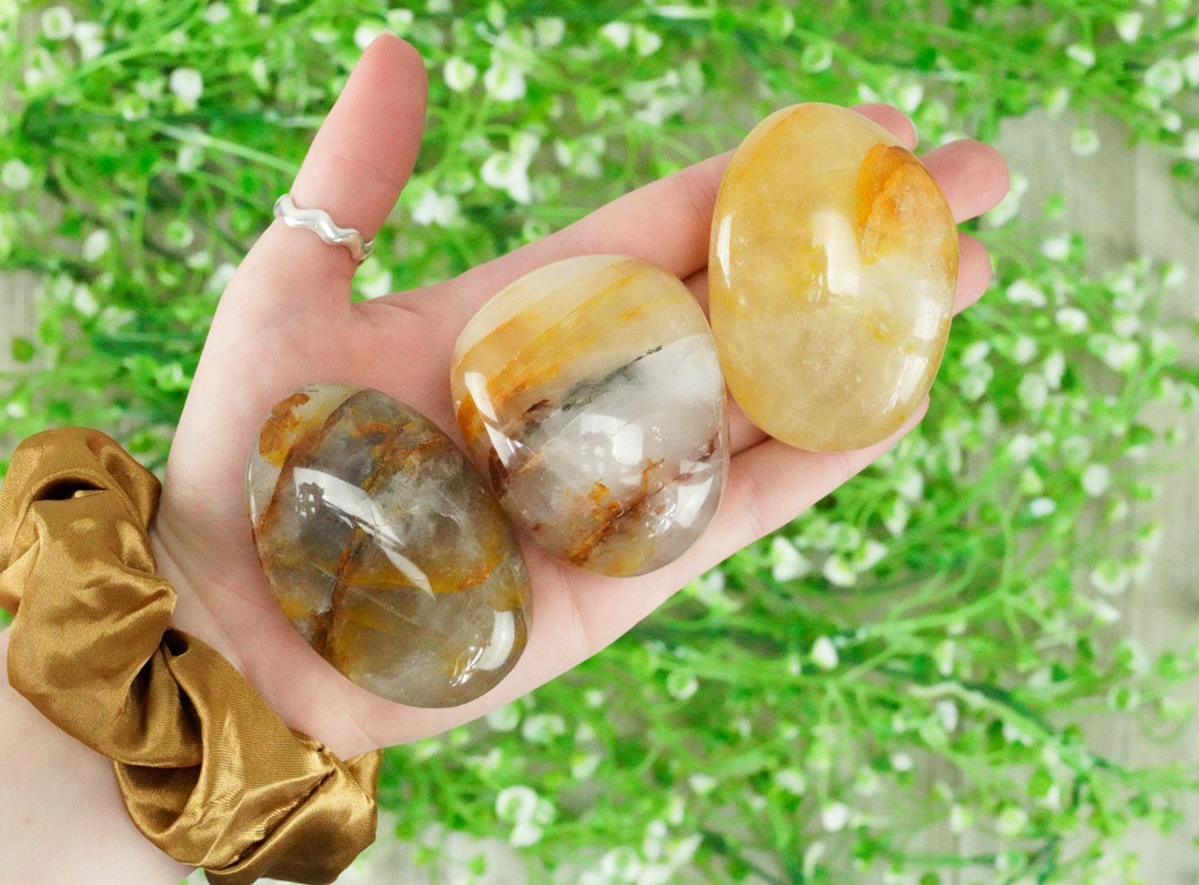 Yellow Jade Palm Stone (butter Quartz Crystal) - Etsy