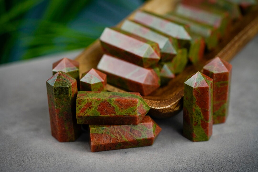 Unakite Tower Point for Crystal Grid - Etsy