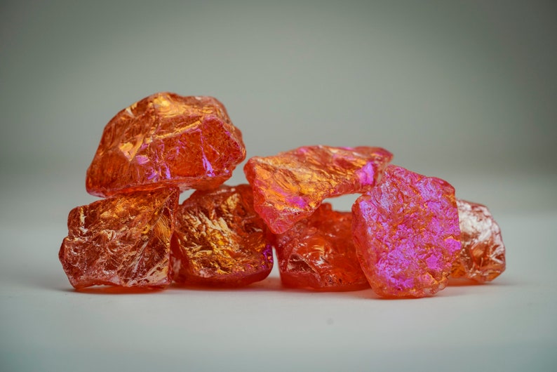 Raw Orange Aura Quartz rough Aura Quartz Crystal - Etsy