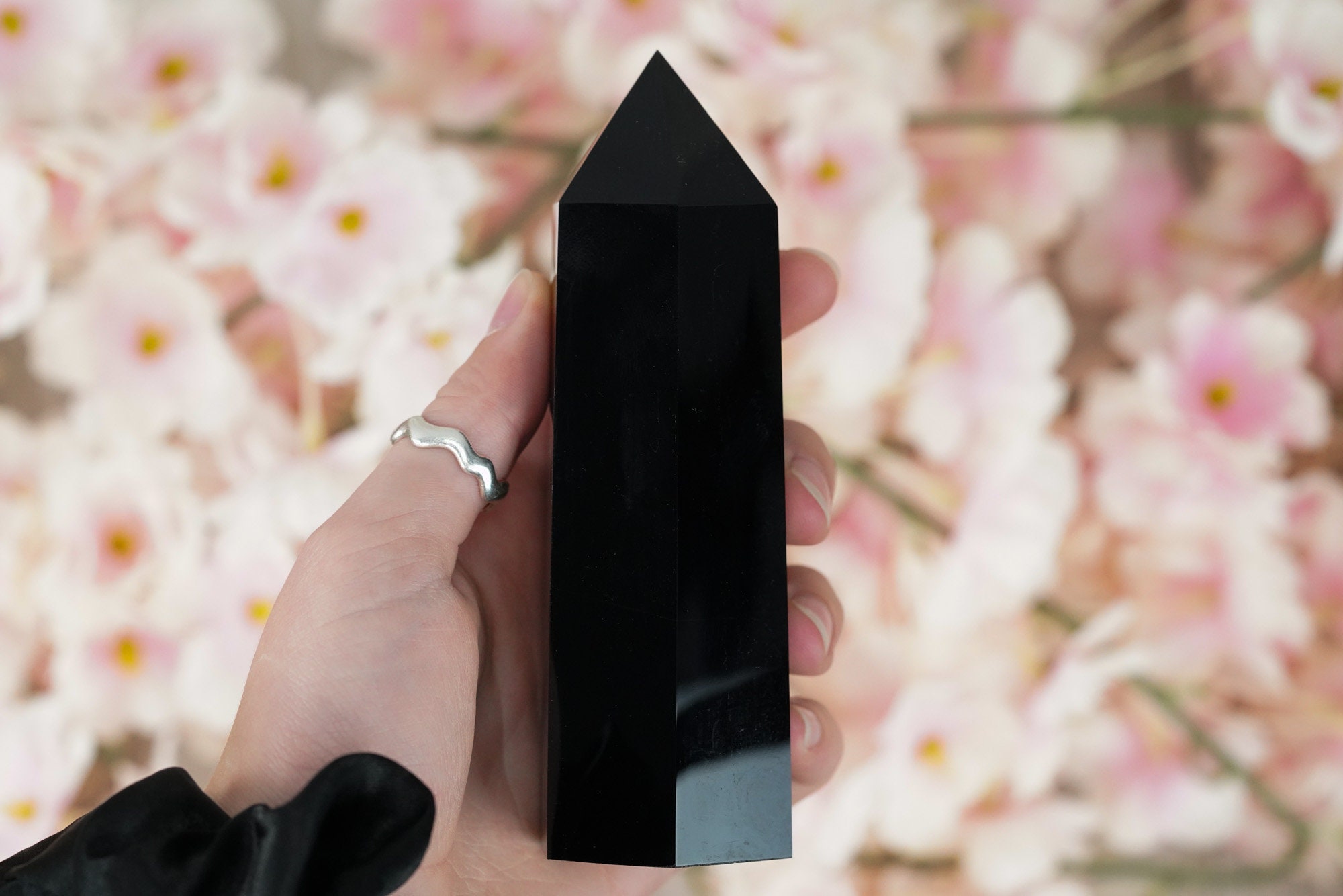 Large Obsidian Crystal Tower | Etsy