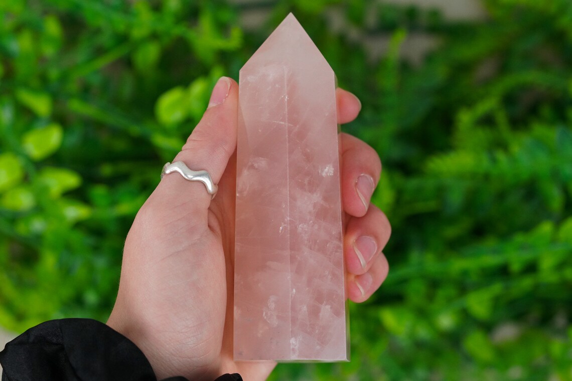 Large Rose Quartz Crystal Tower - Etsy