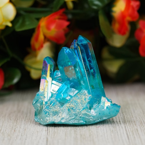 Blue Aura Quartz Point Blue Angel Aura Quartz Aqua Aura - Etsy