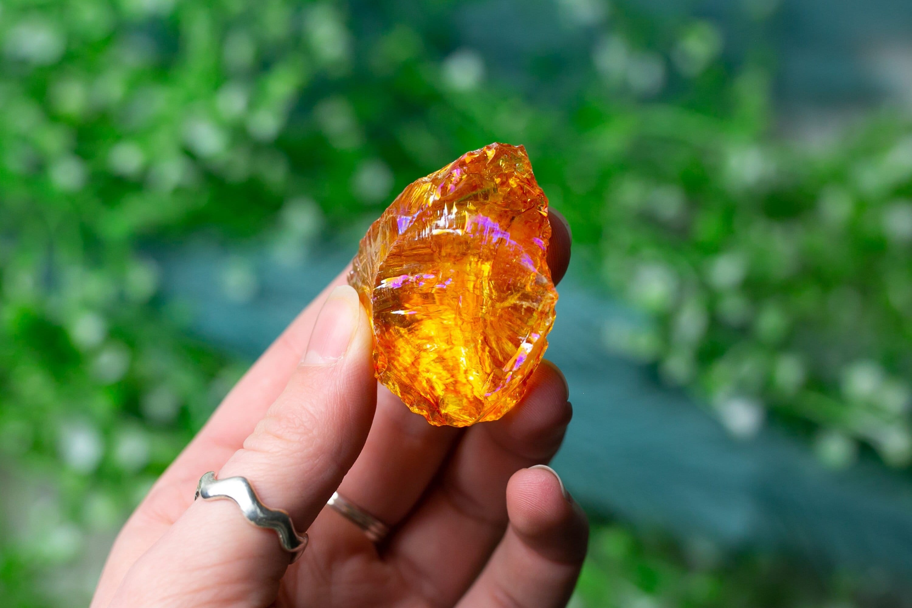 Raw Orange Aura Quartz rough Aura Quartz Crystal - Etsy