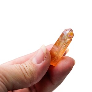 Orange Aura Quartz Crystal Point - Etsy