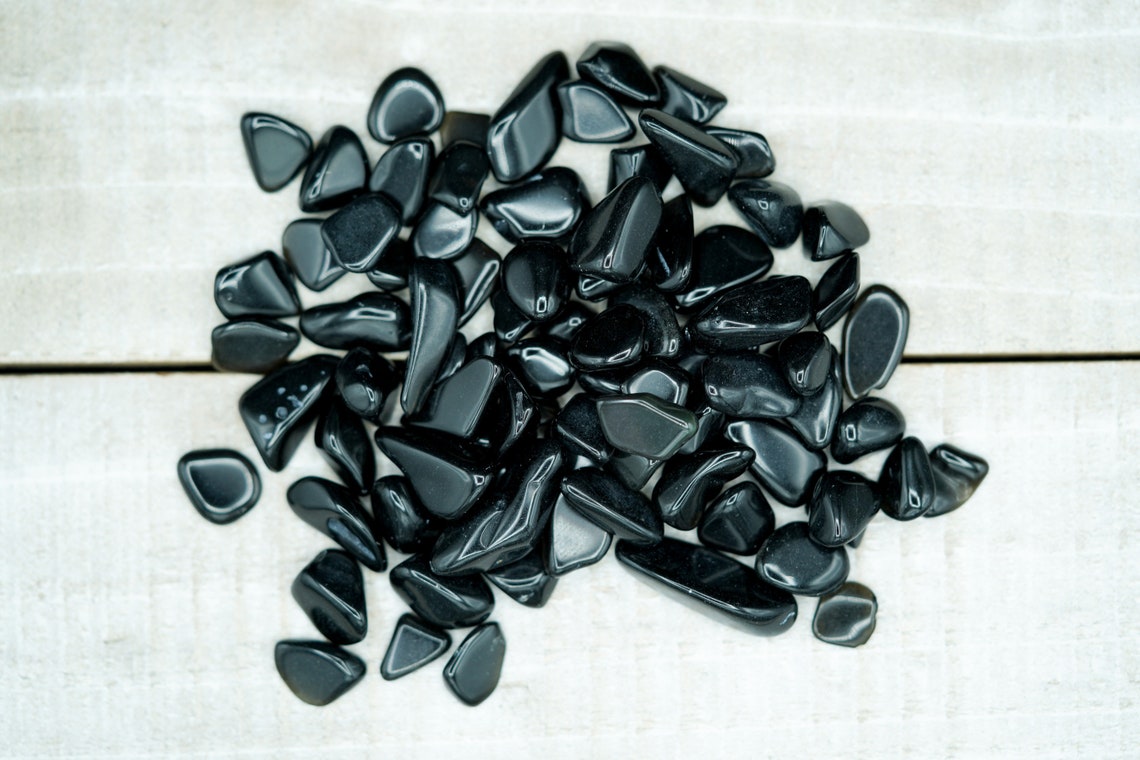 Obsidian Tumbled Crystal Chips Choose Amount - Etsy
