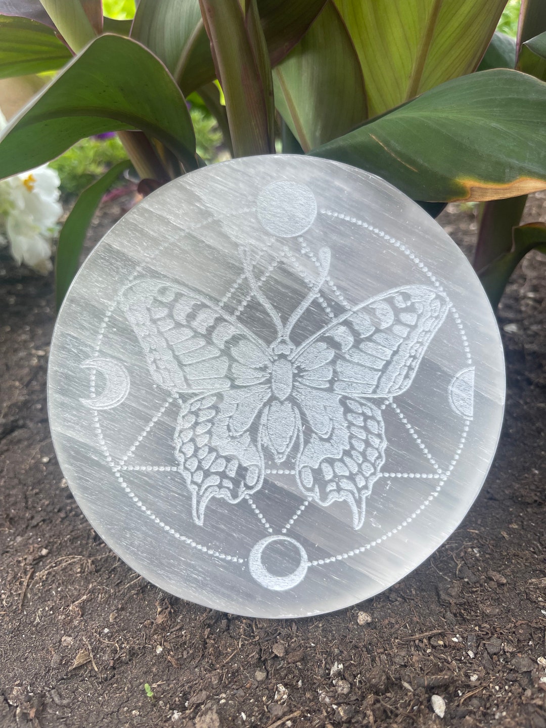 Butterfly Selenite Moon Phases Plate - Etsy