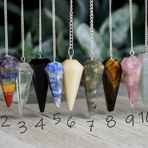 Crystal Pendulums - Natural Gemstone Dowsing Pendulum - Deviation Pendulum - Etsy